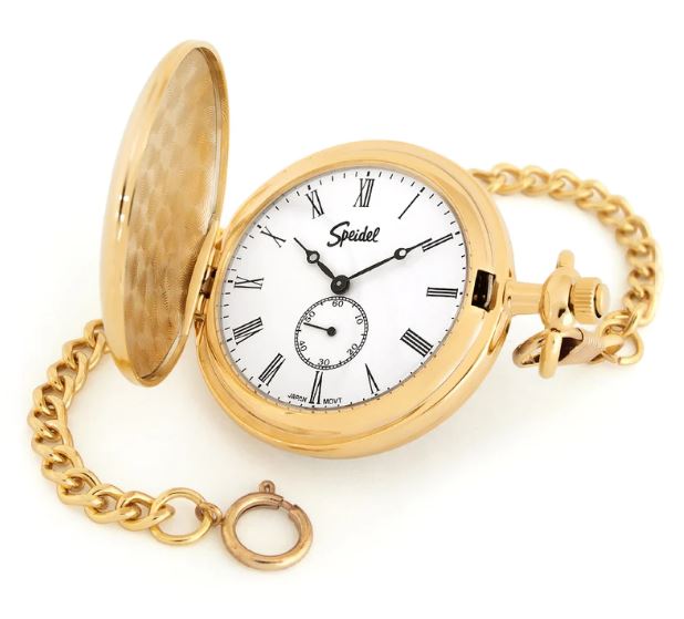 Gold Tone Pocket Watch with White Dial | Parker Jewelers